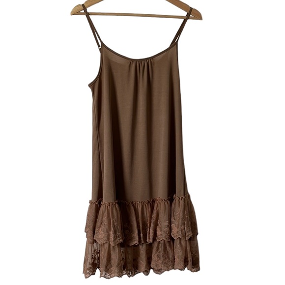 Rye | Dresses | Rye Tan Coffee Colour Slip Mini Dress Layering Piece ...